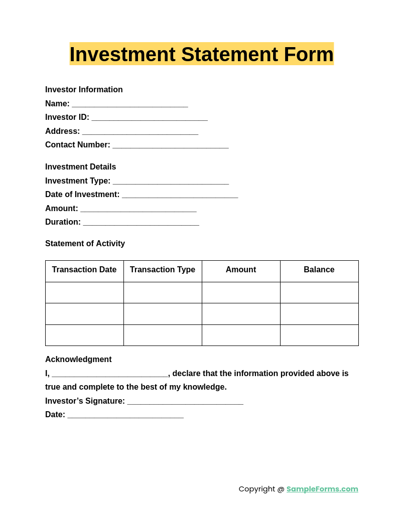 FREE 42+ Statement Form Samples, PDF, MS Word, Google Docs, Excel