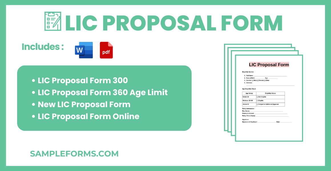 FREE 13+ LIC Proposal Form Samples, PDF, MS Word, Google Docs