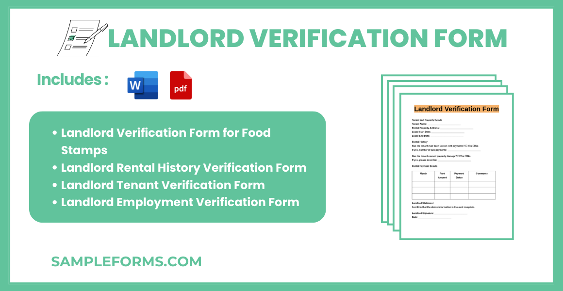 FREE 11+ Landlord Verification Form Samples, PDF, MS Word, Google Docs