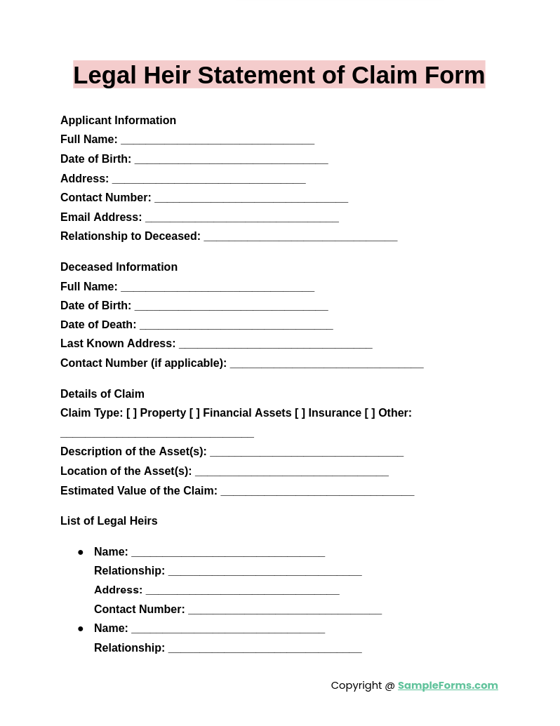 FREE 14+ Statement of Claim Form Samples, PDF, MS Word, Google Docs, Excel