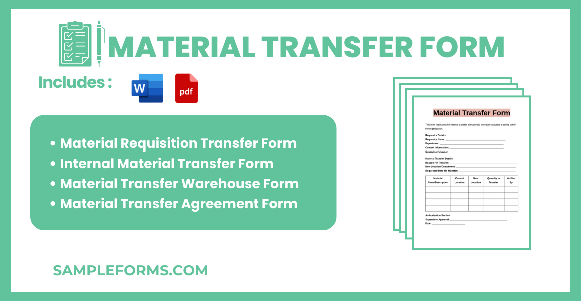 FREE 12+ Material Transfer Form Samples, PDF, MS Word, Google Docs