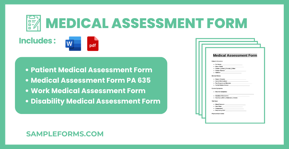 FREE 14+ Medical Assessment Form Samples, PDF, MS Word, Google Docs, Excel