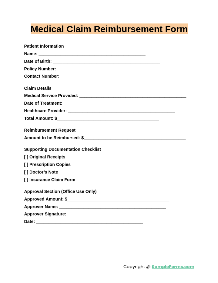 FREE 12+ Medical Reimbursement Form Samples, PDF, MS Word, Google Docs