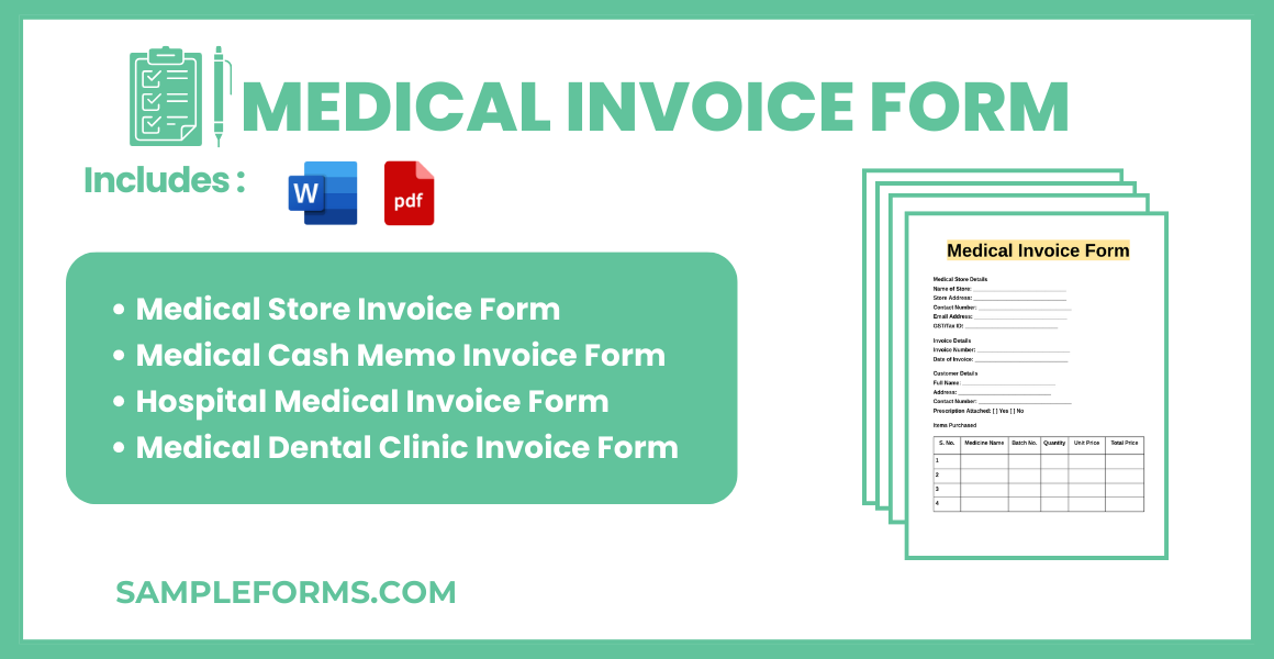 FREE 10+ Medical Invoice Form Samples, PDF, MS Word, Google Docs