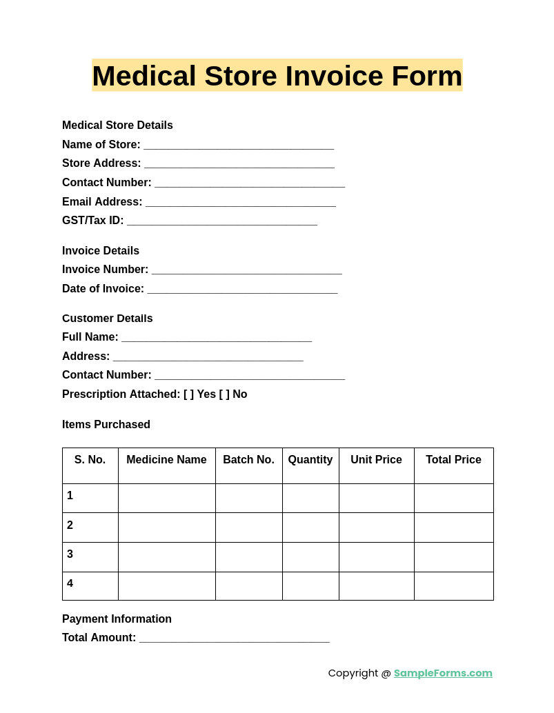 FREE 10+ Medical Invoice Form Samples, PDF, MS Word, Google Docs