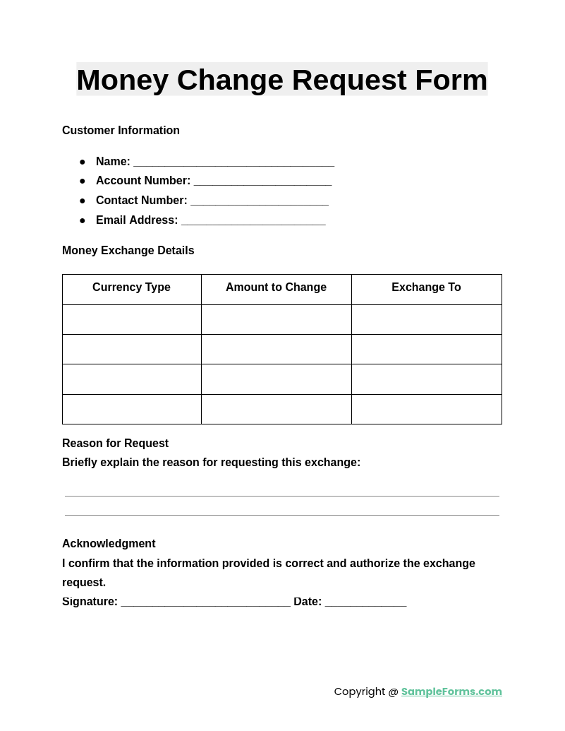 FREE 13+ Change Request Form Samples, PDF, MS Word, Google Docs