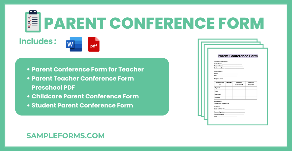 FREE 14+ Parent Conference Form Samples, PDF, MS Word, Google Docs
