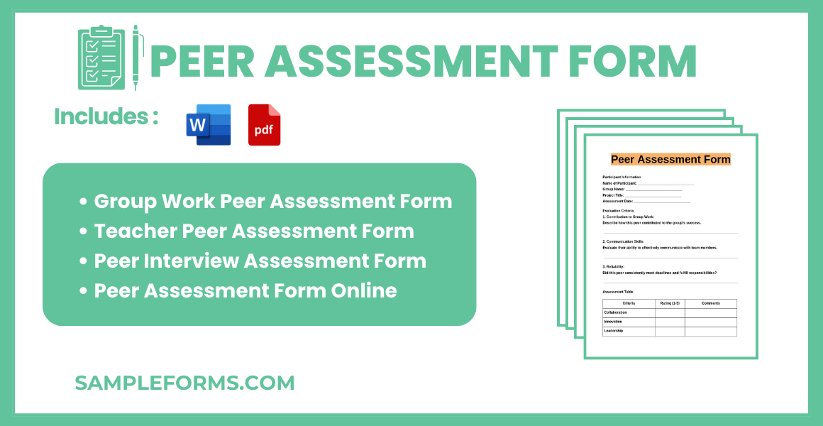 FREE 12+ Peer Assessment Form Samples, PDF, MS Word, Google Docs