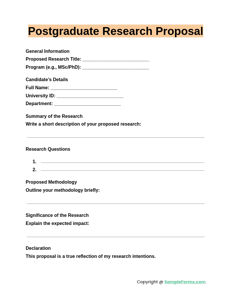FREE 14+ Research Proposal Samples, PDF, MS Word, Google Docs, Excel