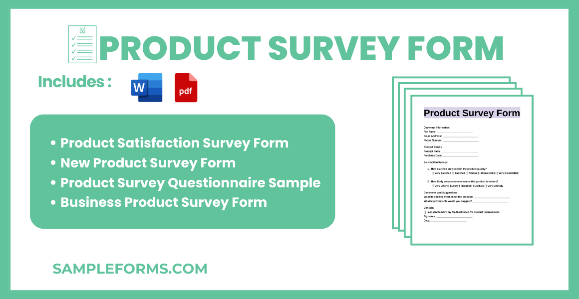FREE 9+ Product Survey Form Samples, PDF, MS Word, Google Docs
