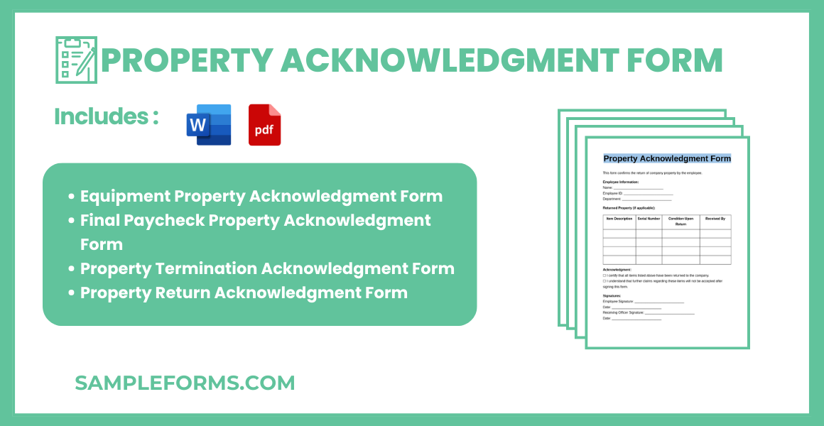 FREE 9+ Property Acknowledgment Form Samples, PDF, MS Word, Google Docs ...