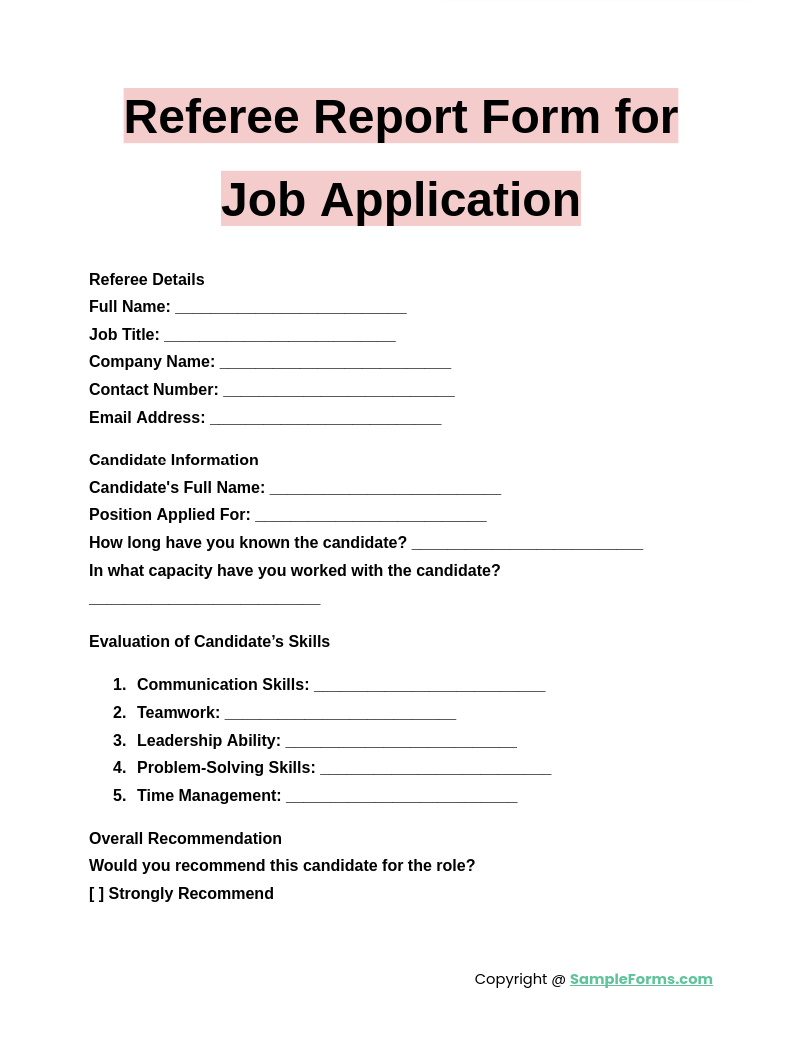 FREE 19+ Referee Report Form Samples, PDF, MS Word, Google Docs, Excel