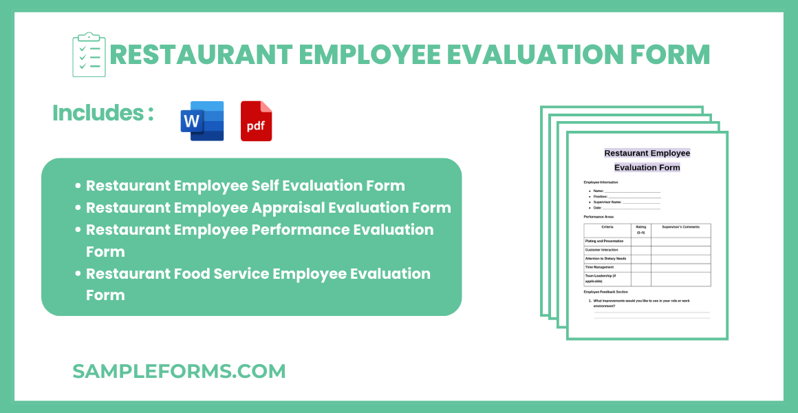 FREE 11+ Restaurant Employee Evaluation Form Samples, PDF, MS Word ...