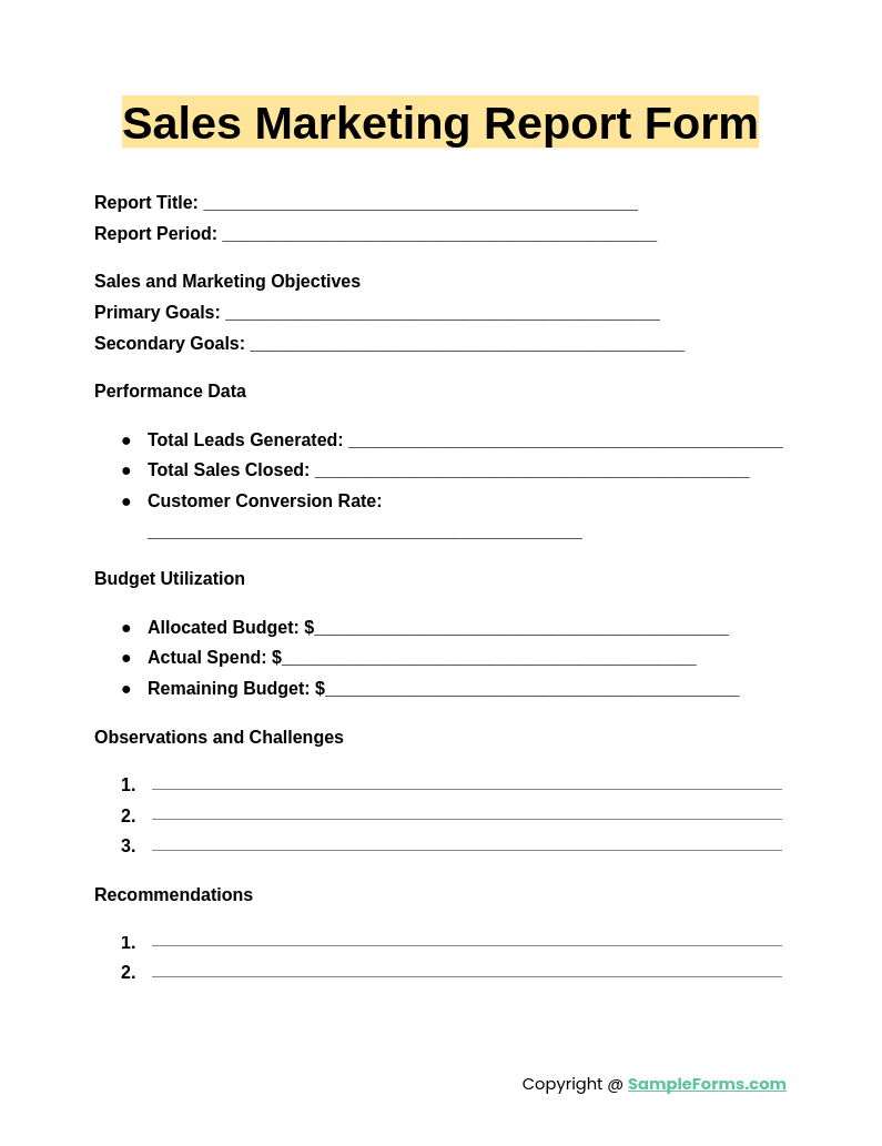 FREE 11+ Marketing Report Form Samples, PDF, MS Word, Google Docs