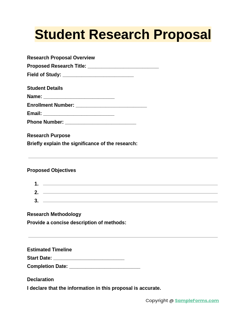 FREE 14+ Research Proposal Samples, PDF, MS Word, Google Docs, Excel