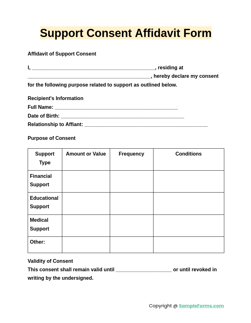 FREE 9+ Consent Affidavit Form Samples, PDF, MS Word, Google Docs