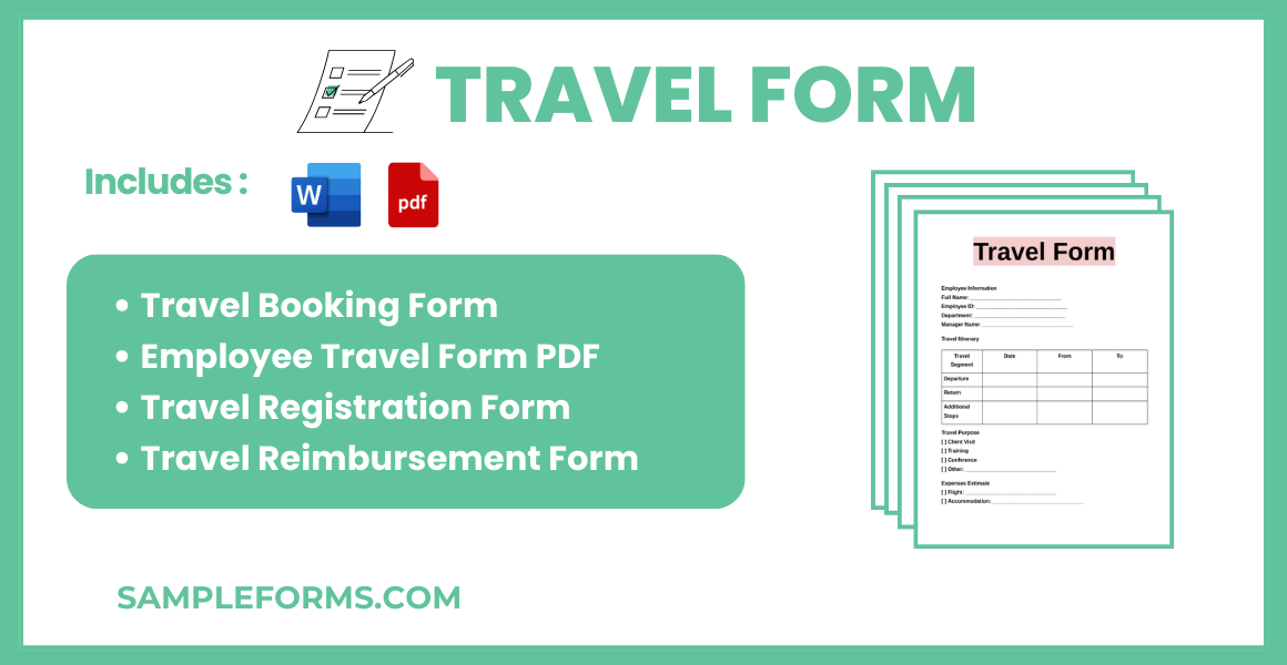 FREE 35+ Travel Form Samples, PDF, MS Word, Google Docs, Excel