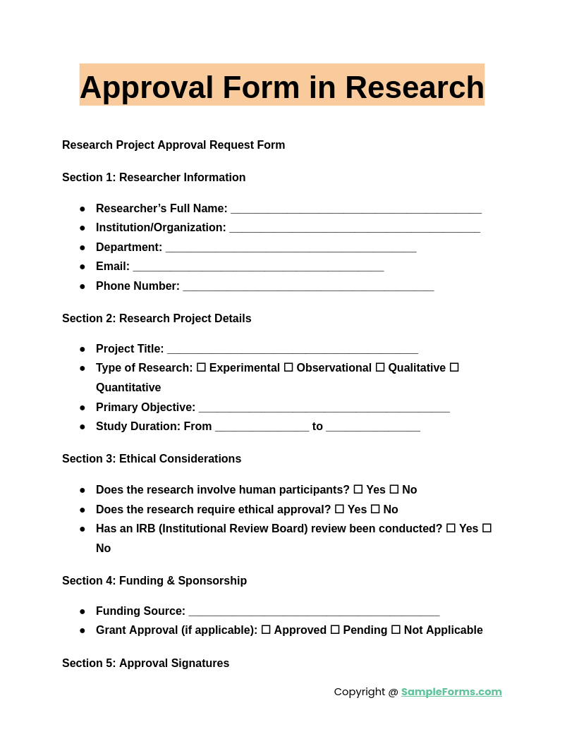 FREE 54+ Approval Form Samples, PDF, MS Word, Google Docs, Excel