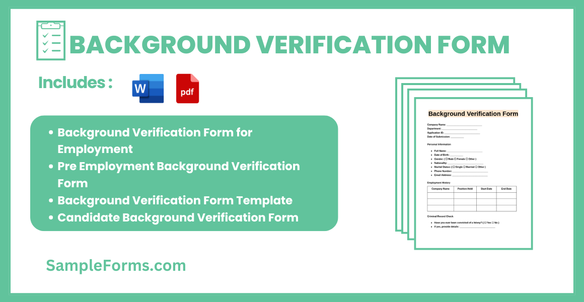 Free 13+ Background Verification Form Samples, PDF, MS Word, Google Docs