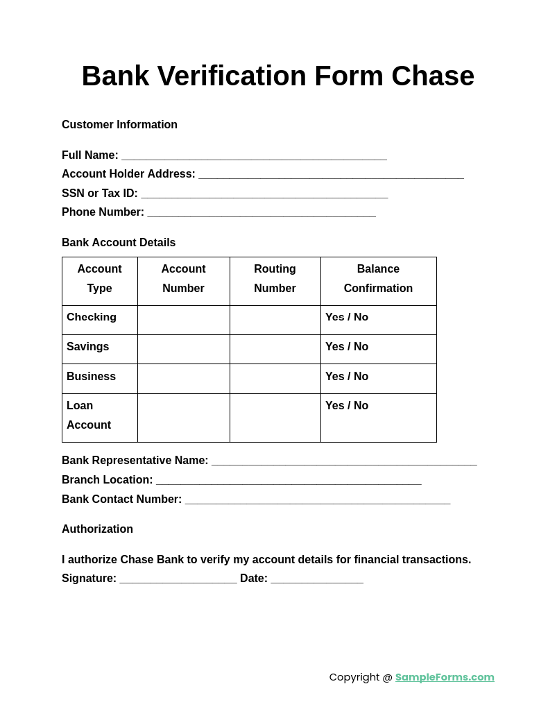 FREE 12+ Bank Verification Form Samples, PDF, MS Word, Google Docs