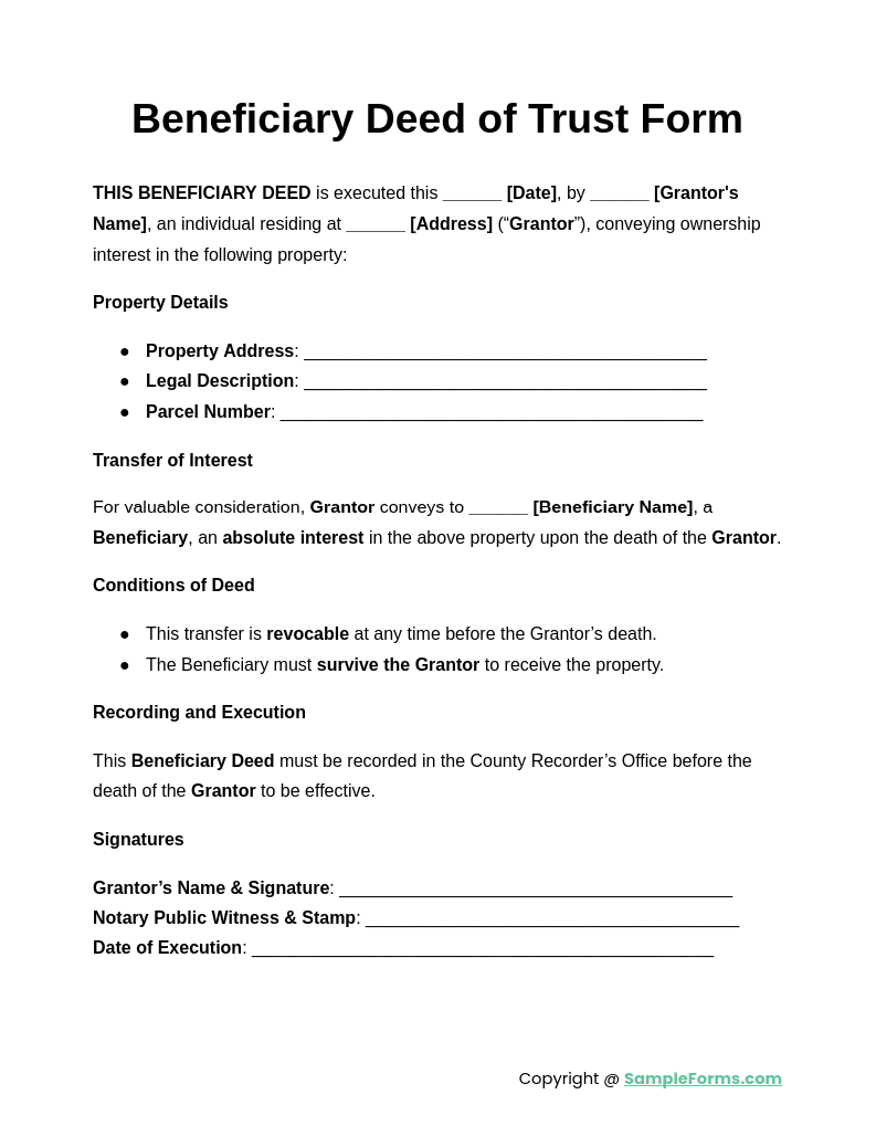 FREE 11+ Deed of Trust Form Samples, PDF, MS Word, Google Docs