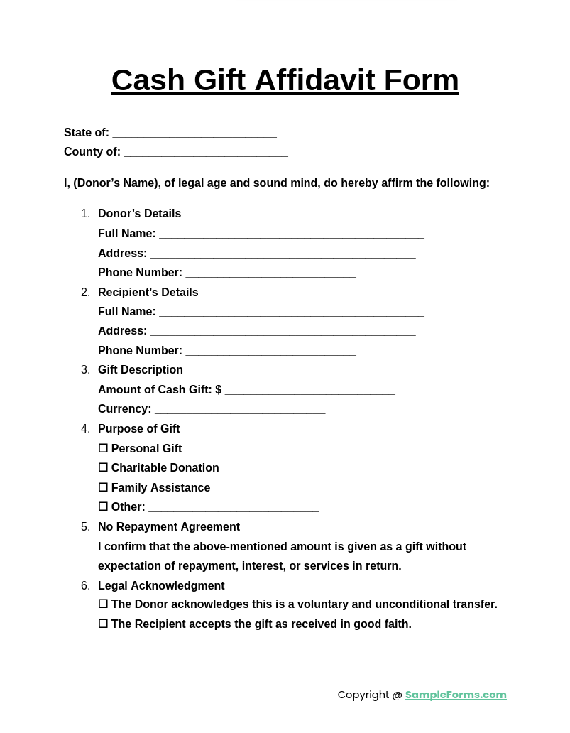 FREE 14+ Gift Affidavit Form Samples, PDF, MS Word, Google Docs
