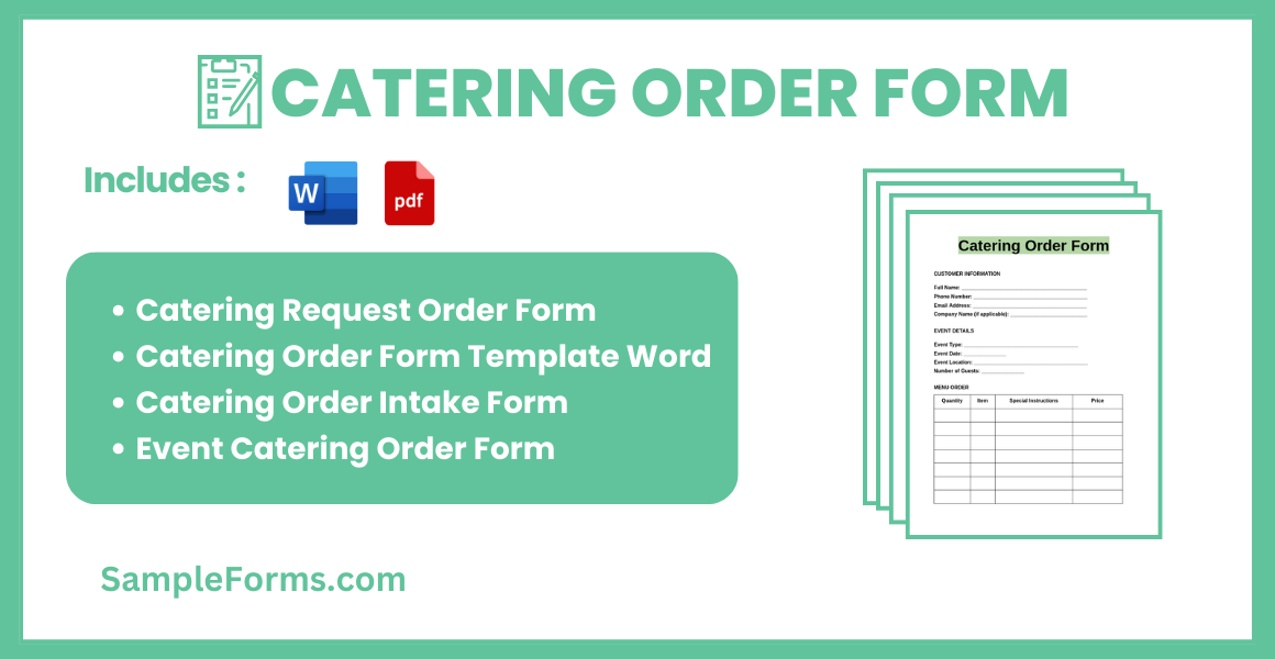 FREE 15+ Catering Order Form Samples, PDF, MS Word, Google Docs, Excel
