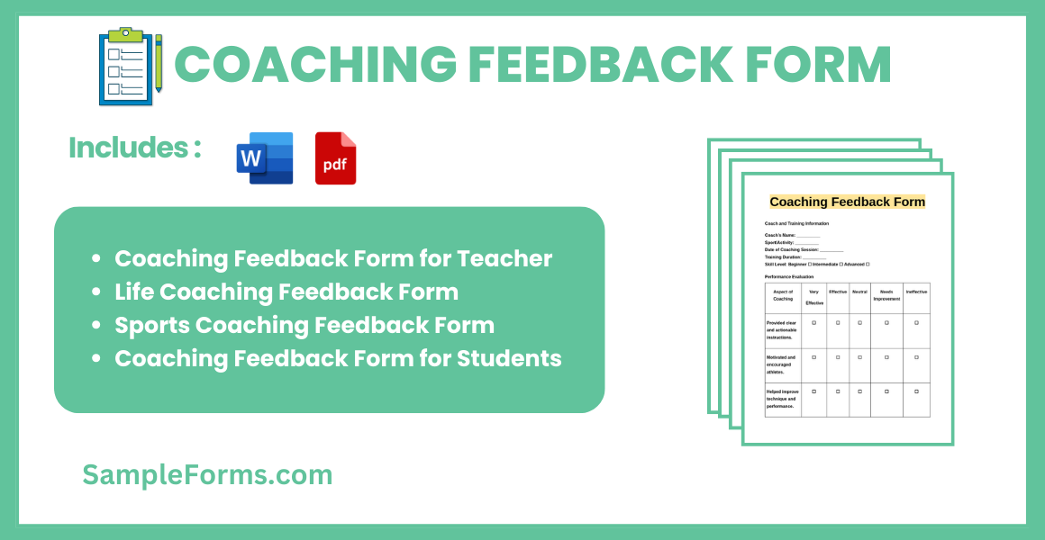 FREE 15+ Coaching Feedback Form Samples, PDF, MS Word, Google Docs, Excel