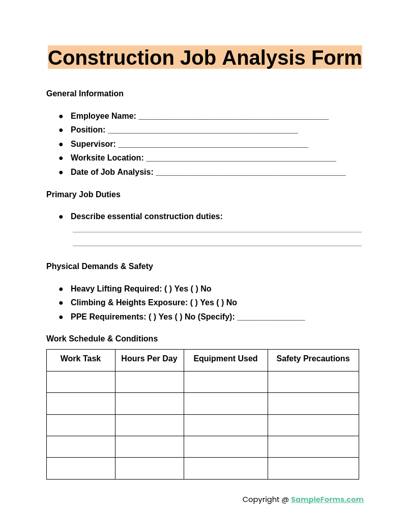 FREE 9+ Job Analysis Form Samples, PDF, MS Word, Google Docs, Excel