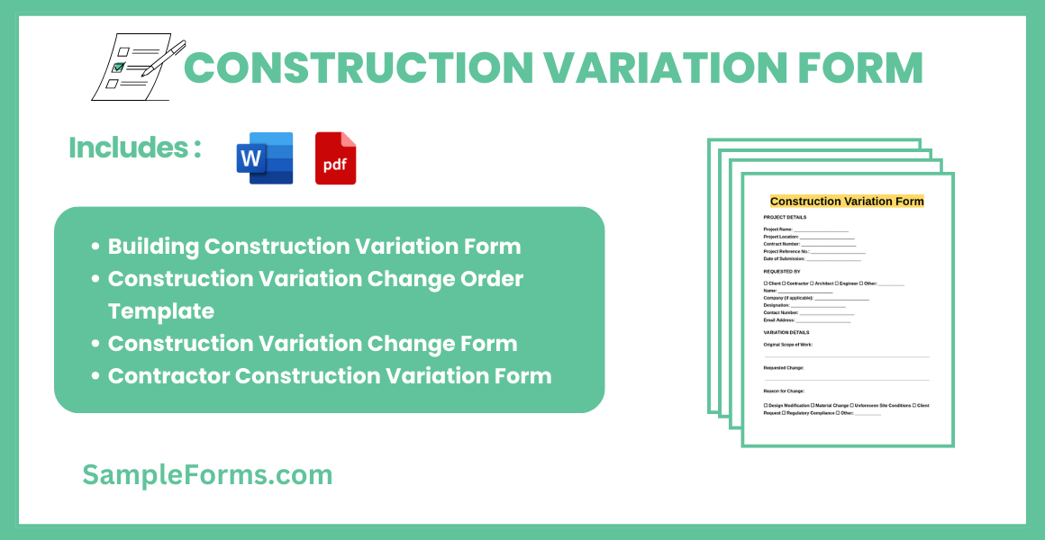 FREE 8+ Construction Variation Form Samples, PDF, MS Word, Google Docs