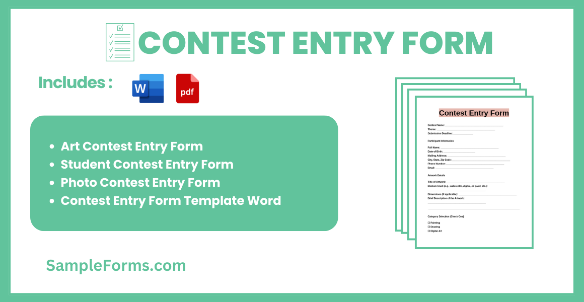 FREE 36+ Contest Entry Form Samples, PDF, MS Word, Google Docs, Excel