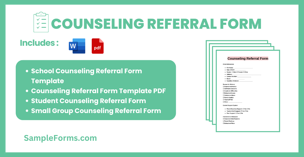 FREE 12+ Counseling Referral Form Samples, PDF, MS Word, Google Docs