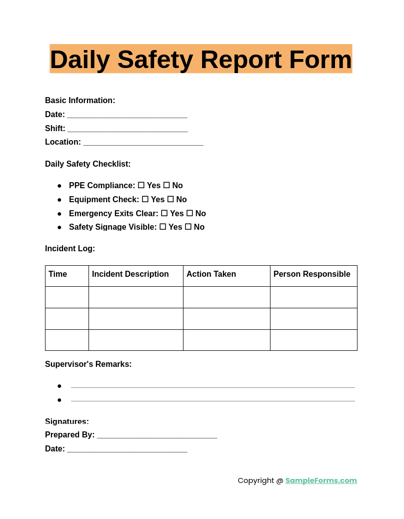 FREE 14+ Safety Report Form Samples, PDF, MS Word, Pages, Google Docs