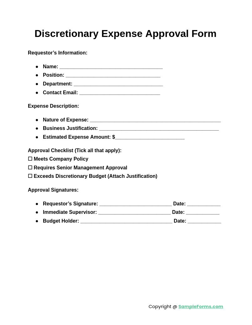 FREE 14+ Expense Approval Form Samples, PDF, MS Word, Google Docs