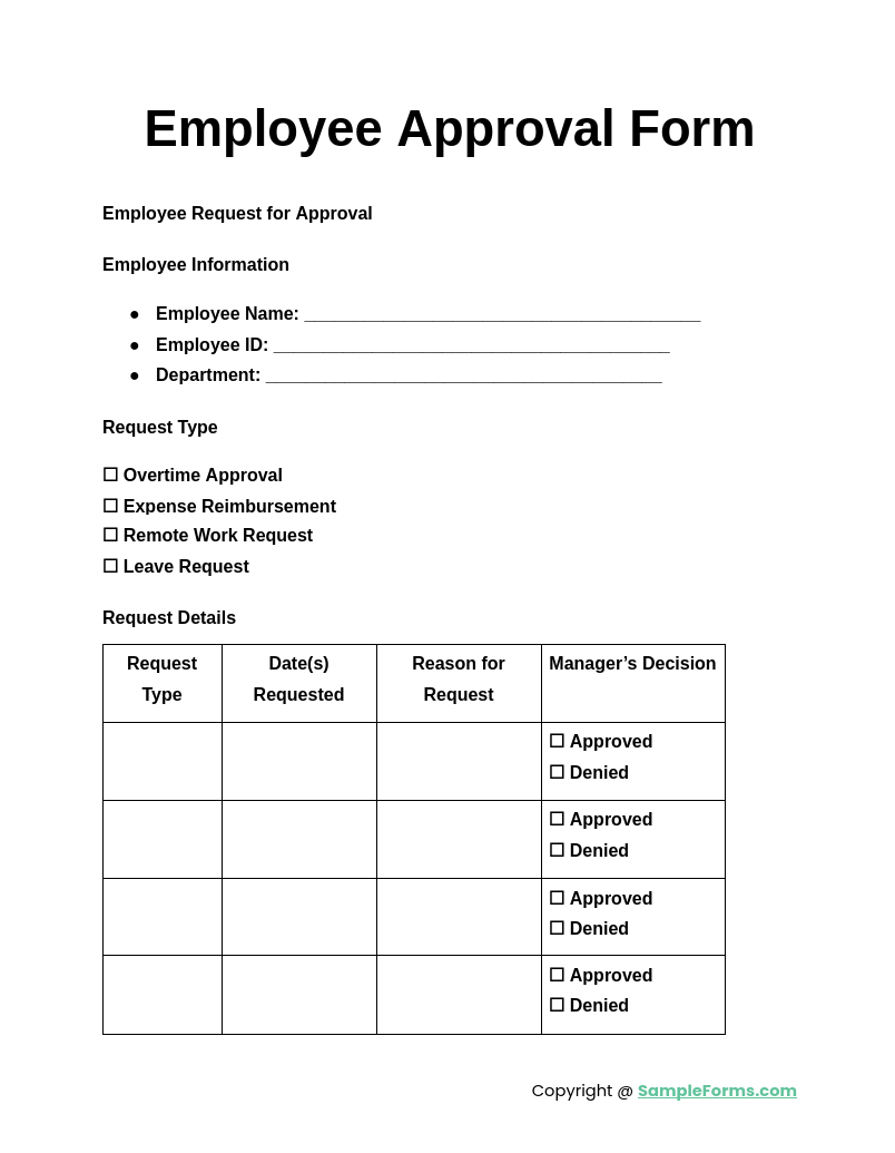 FREE 54+ Approval Form Samples, PDF, MS Word, Google Docs, Excel