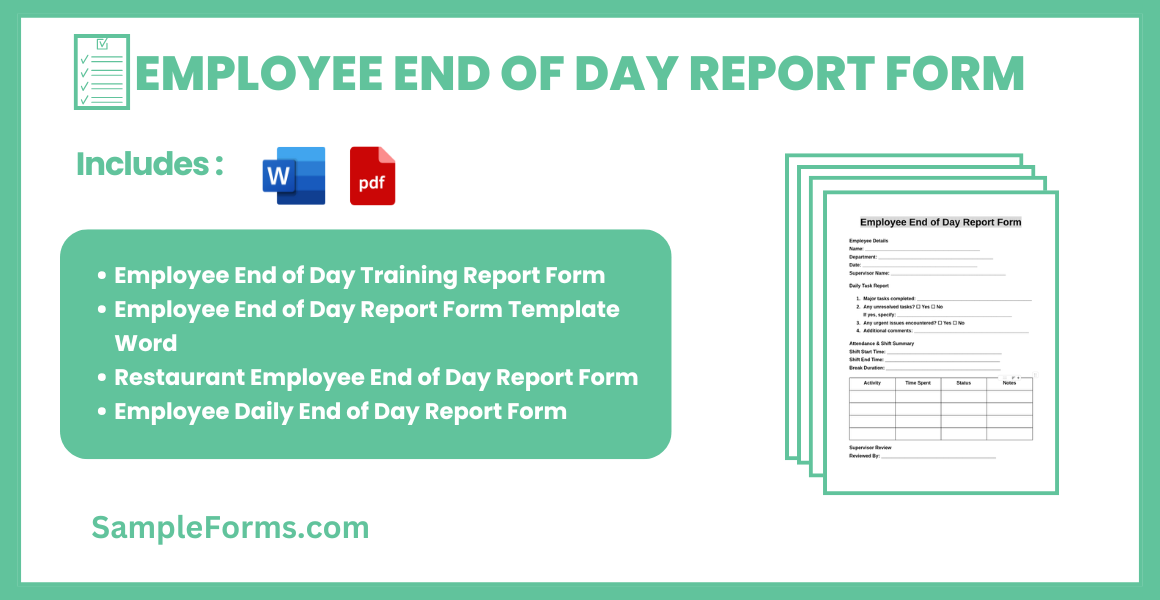FREE 8+ Employee End of Day Report Form Samples, PDF, MS Word, Google ...