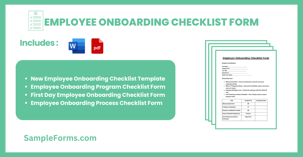 FREE 11+ Employee Onboarding Checklist Form Samples, PDF, MS Word ...
