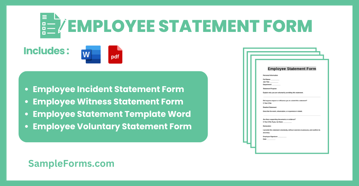 FREE 14+ Employee Statement Form Samples, PDF, MS Word, Google Docs, Excel