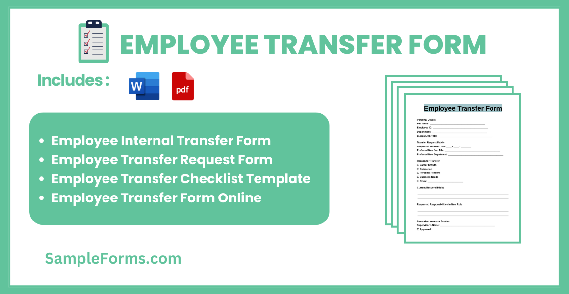 FREE 11+ Employee Transfer Form Samples, PDF, MS Word, Google Docs