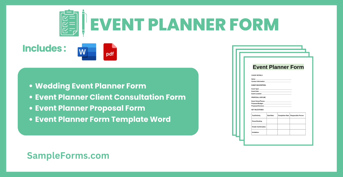 FREE 13+ Event Planner Form Samples, PDF, MS Word, Google Docs, Excel