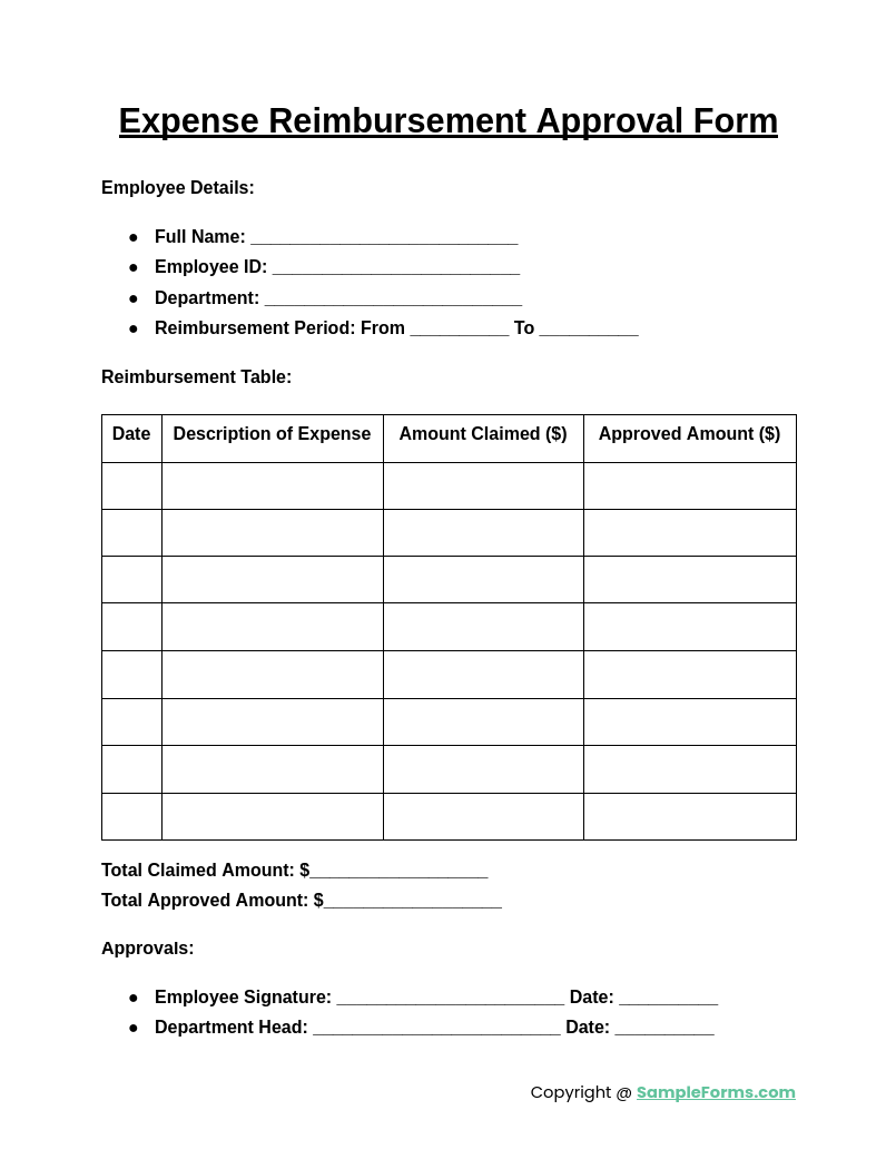 FREE 14+ Expense Approval Form Samples, PDF, MS Word, Google Docs