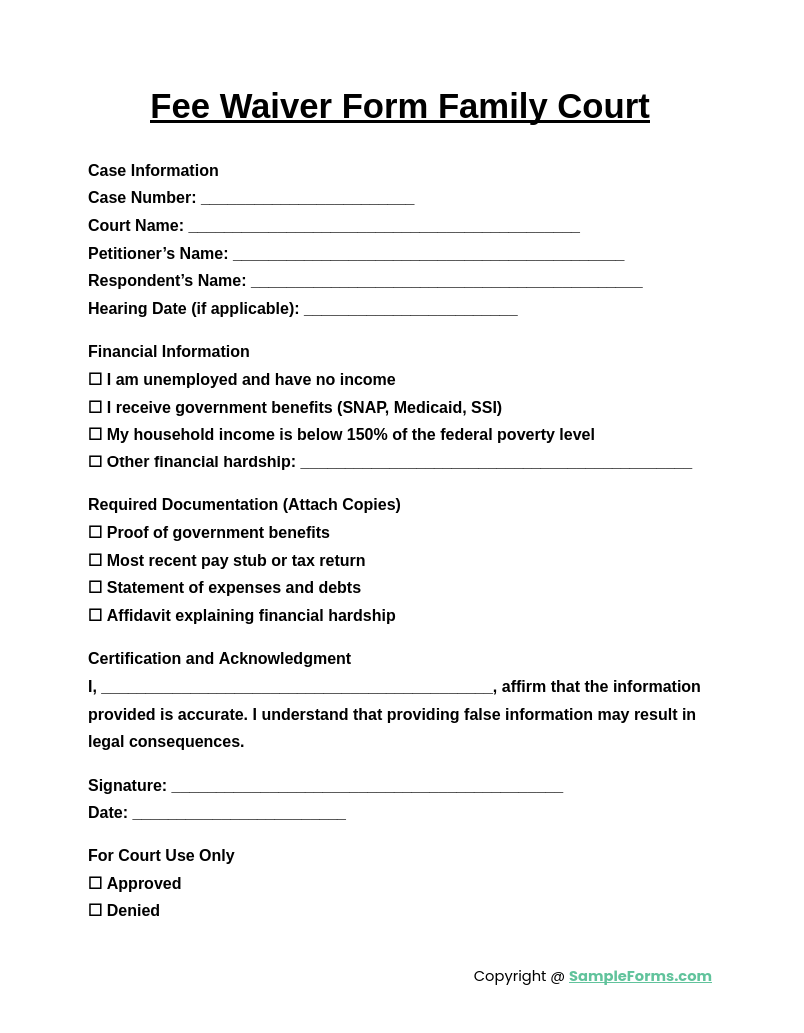 FREE 13+ Fee Waiver Form Samples, PDF, MS Word, Google Docs, Excel