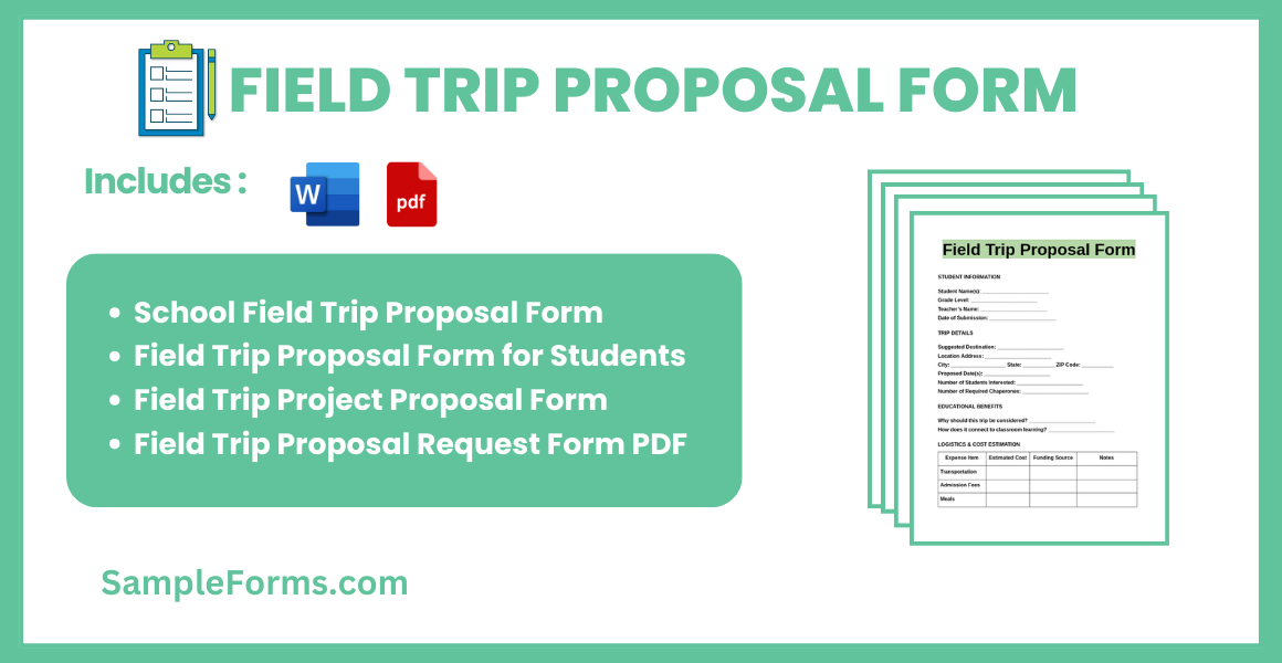 FREE 11+ Field Trip Proposal Form Samples, PDF, MS Word, Google Docs