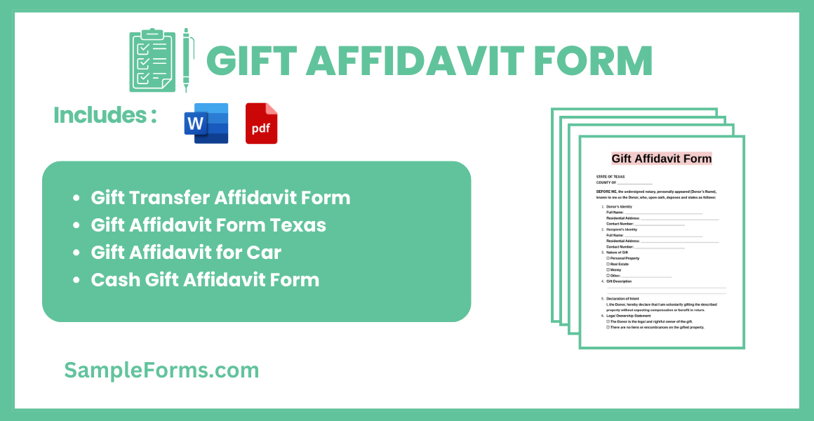 FREE 14+ Gift Affidavit Form Samples, PDF, MS Word, Google Docs