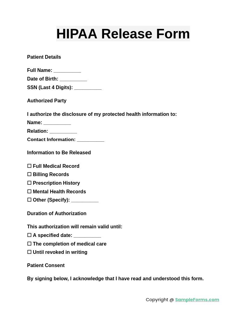 FREE 41+ Release Form Samples, PDF, MS Word, Google Docs