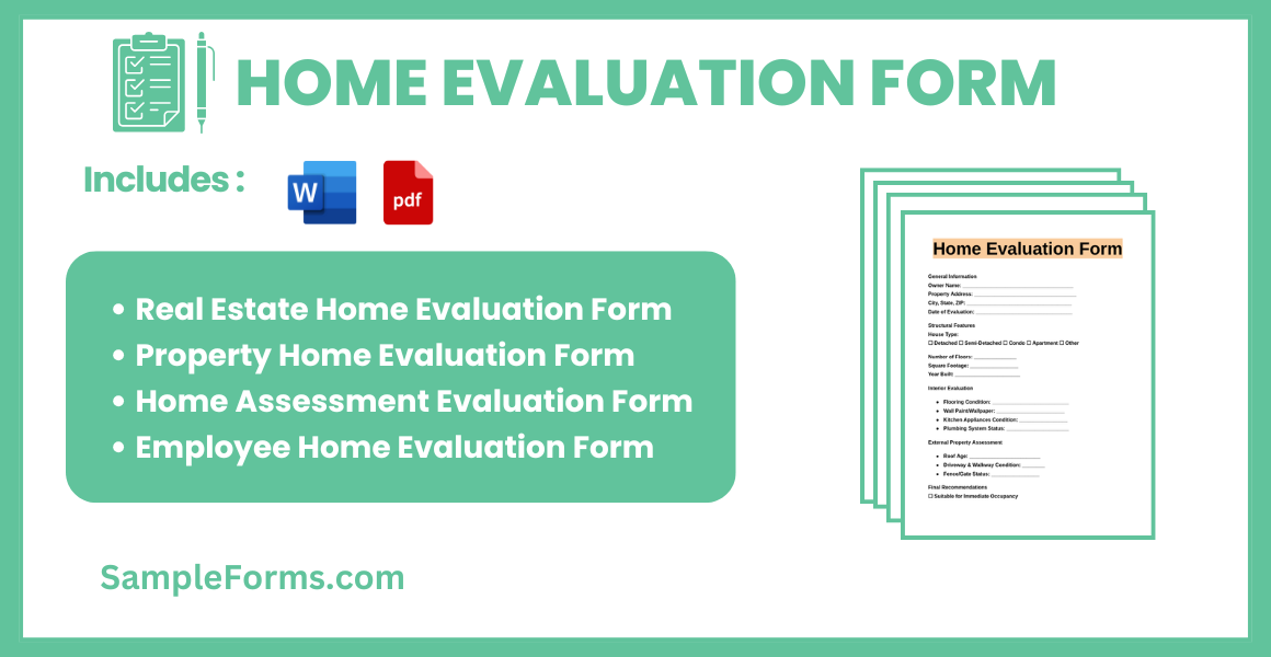FREE 12+ Home Evaluation Form Samples, PDF, MS Word, Google Docs