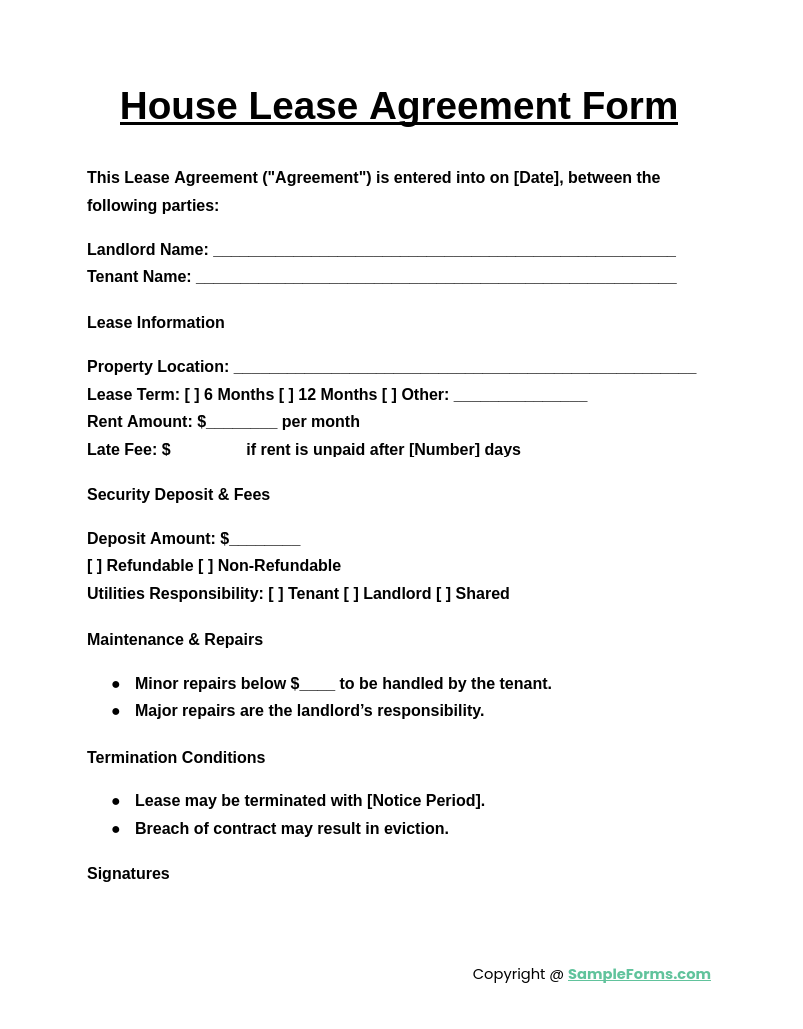 FREE 13+ House Agreement Form Samples, PDF, MS Word, Google Docs