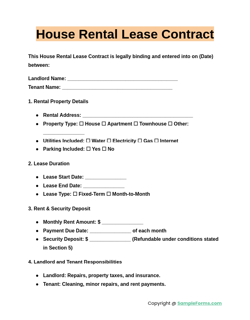 FREE 15+ House Rental Contract Samples, PDF, MS Word, Google Docs