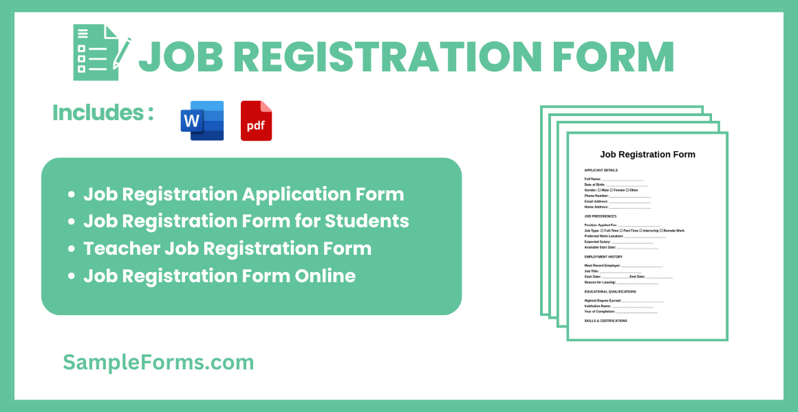 FREE 15+ Job Registration Form Samples, PDF, MS Word, Google Docs, Excel