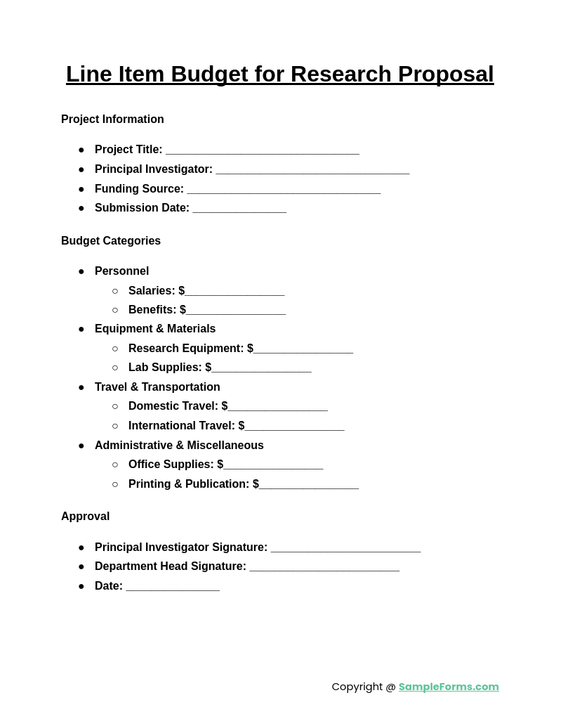 FREE 12+ Line Item Budget Form Samples, PDF, MS Word, Google Docs, Excel